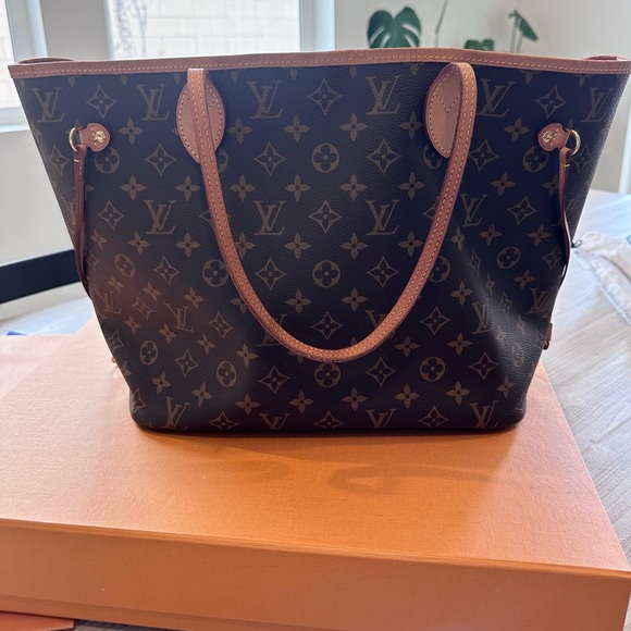 Louis Vuitton | Bags | Authentic Louis Vuitton Neverfull Mm Wpeony ...